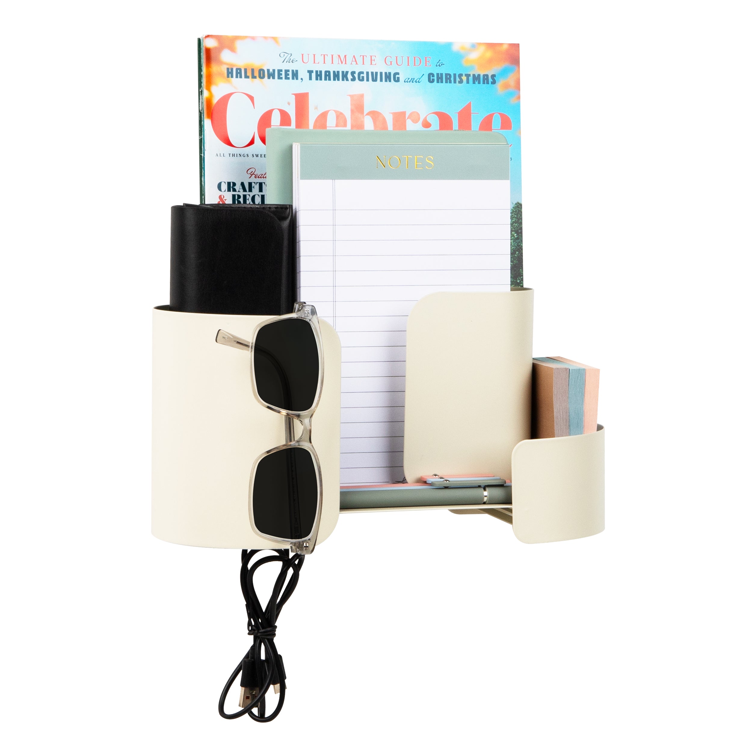 Mind Reader Hanging Accessory Organizer, Adhesive Wall-Mounted Shelf w ...