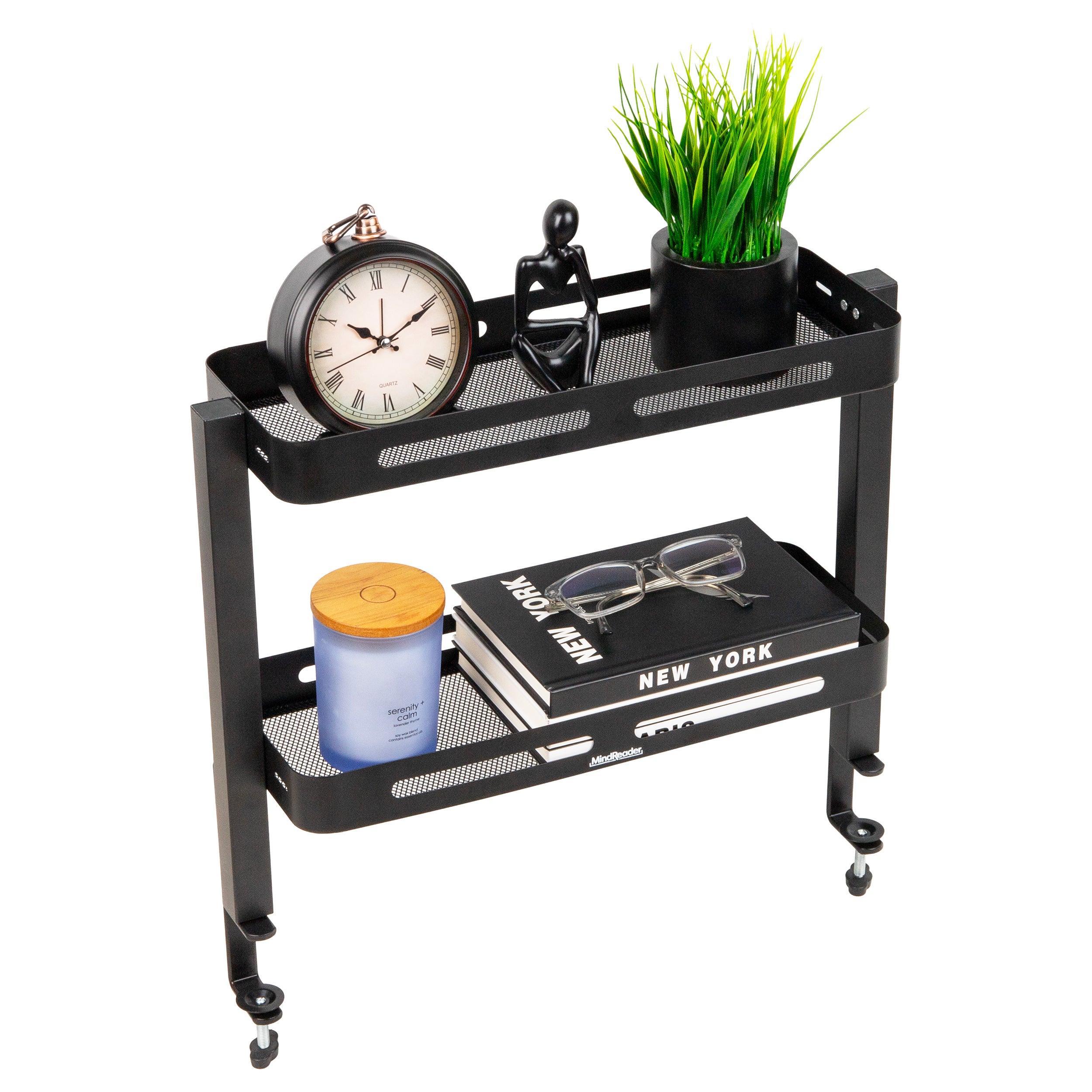 Mind Reader 2-Tier Desk Organizer with Clamp, Accessory Shelf for Offi ...