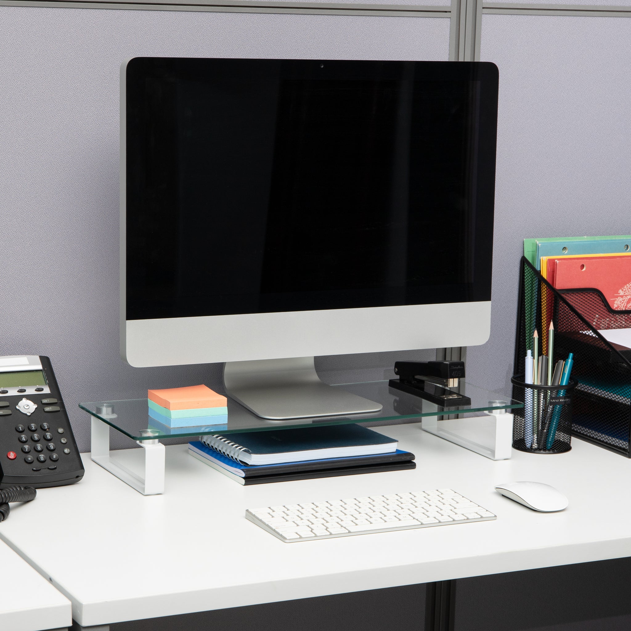 Mind Reader Monitor Stand, Contemporary, Desktop Organizer, Laptop Ris ...