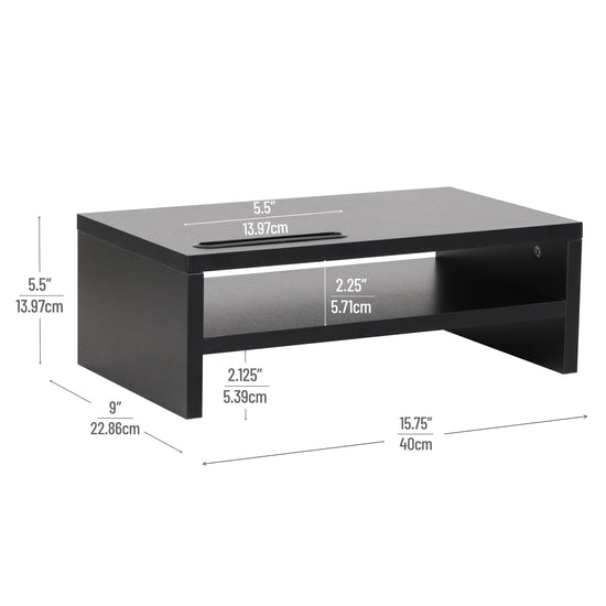 Mind Reader Monitor Stand with Phone Slot and Storage Shelf, Desktop R ...