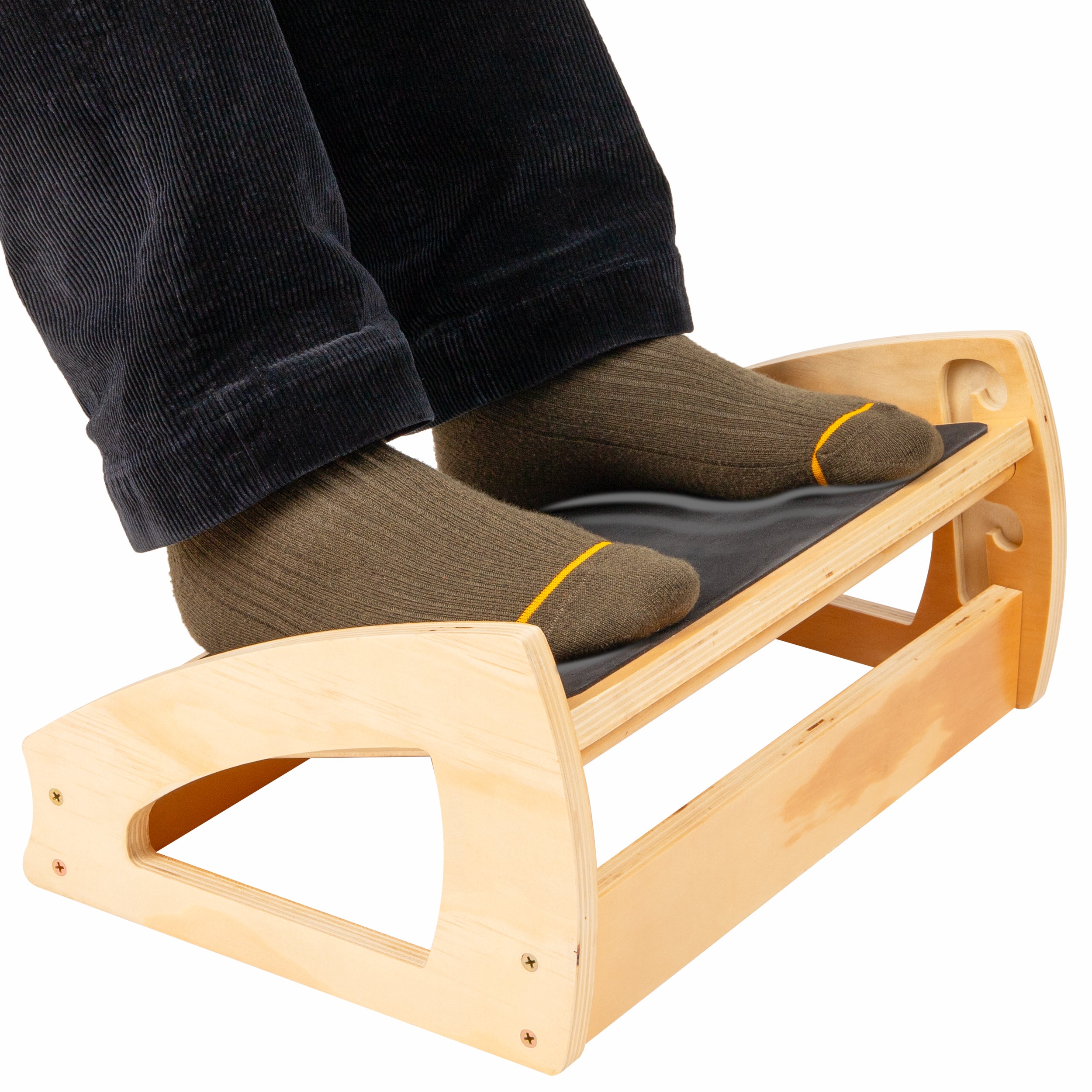 Mind Reader Adjustable Wooden Foot Rest with Anti-Slip Surface, 3 Heig ...