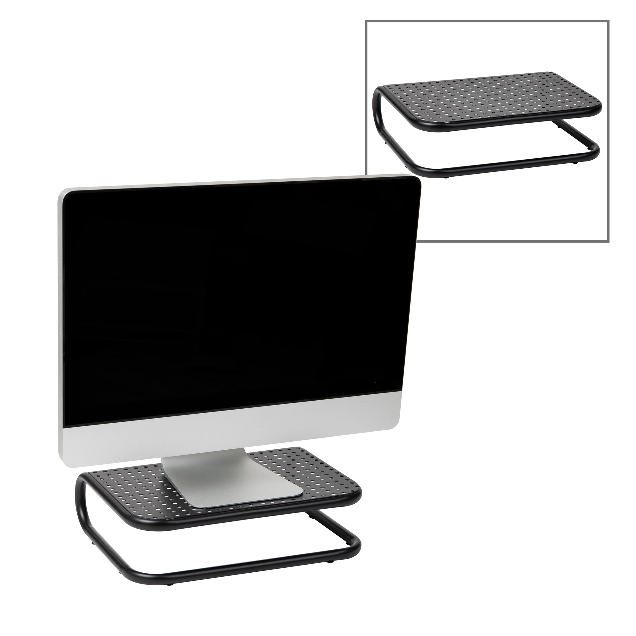 Mind Reader Monitor Stand, Ventilated Laptop Riser, Desktop Organizer ...