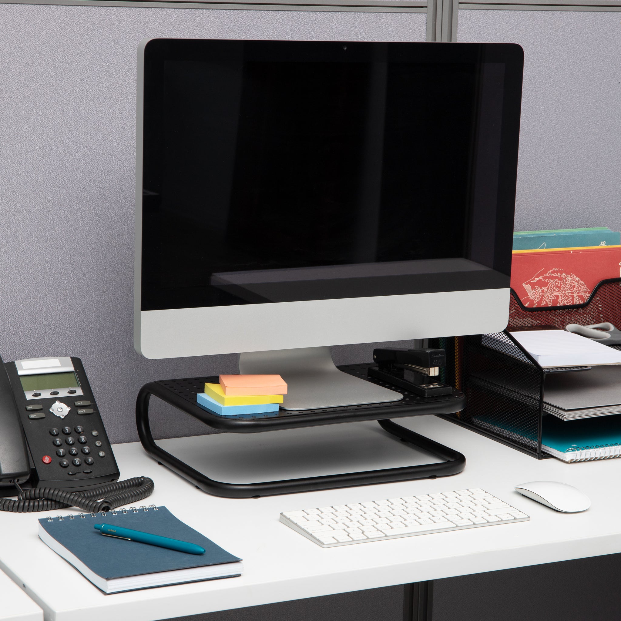 Mind Reader Monitor Stand, Ventilated Laptop Riser, Desktop Organizer ...