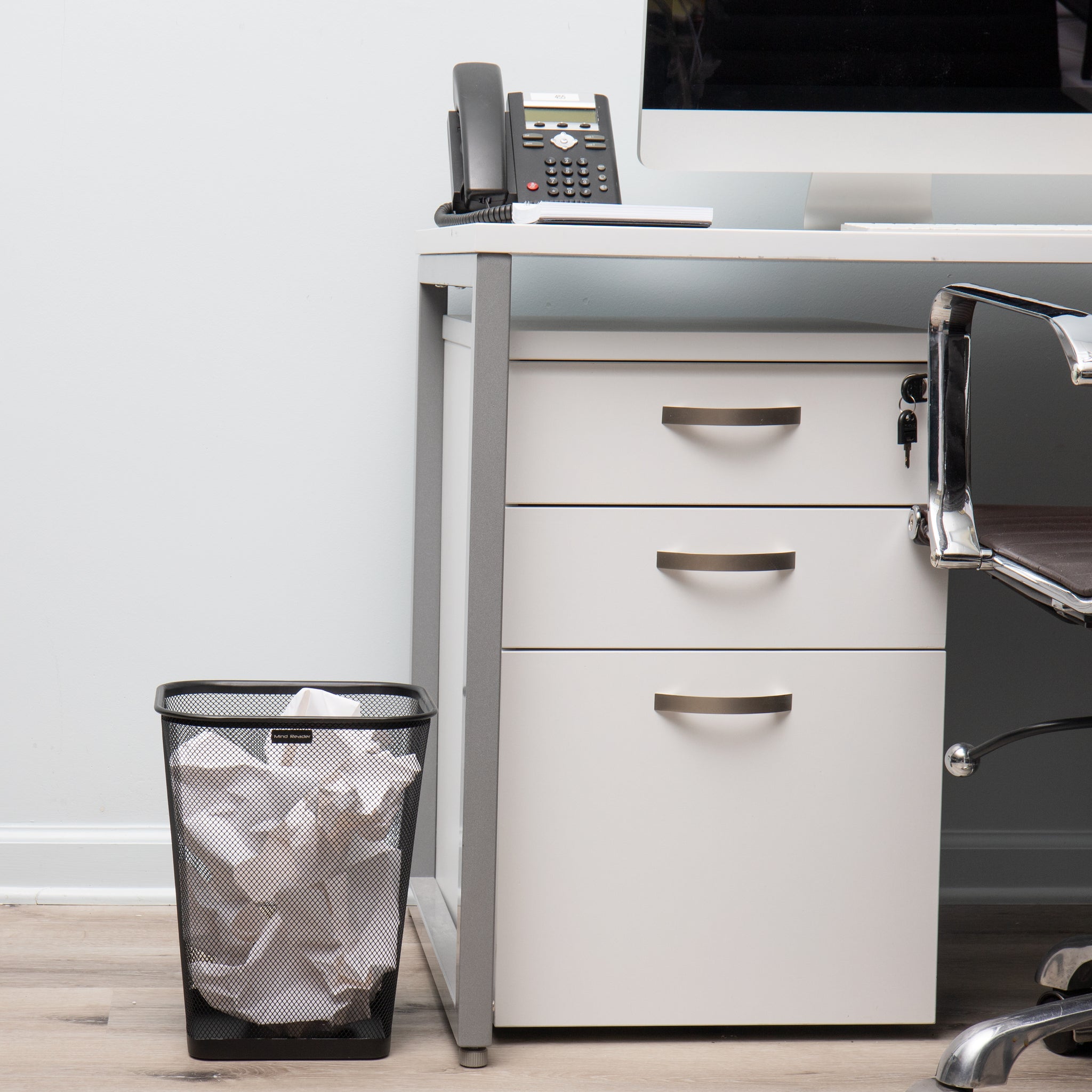 Mind Reader Mesh Trash Can, Waste Paper Basket, Square, Office, Metal – Mindreaderstore