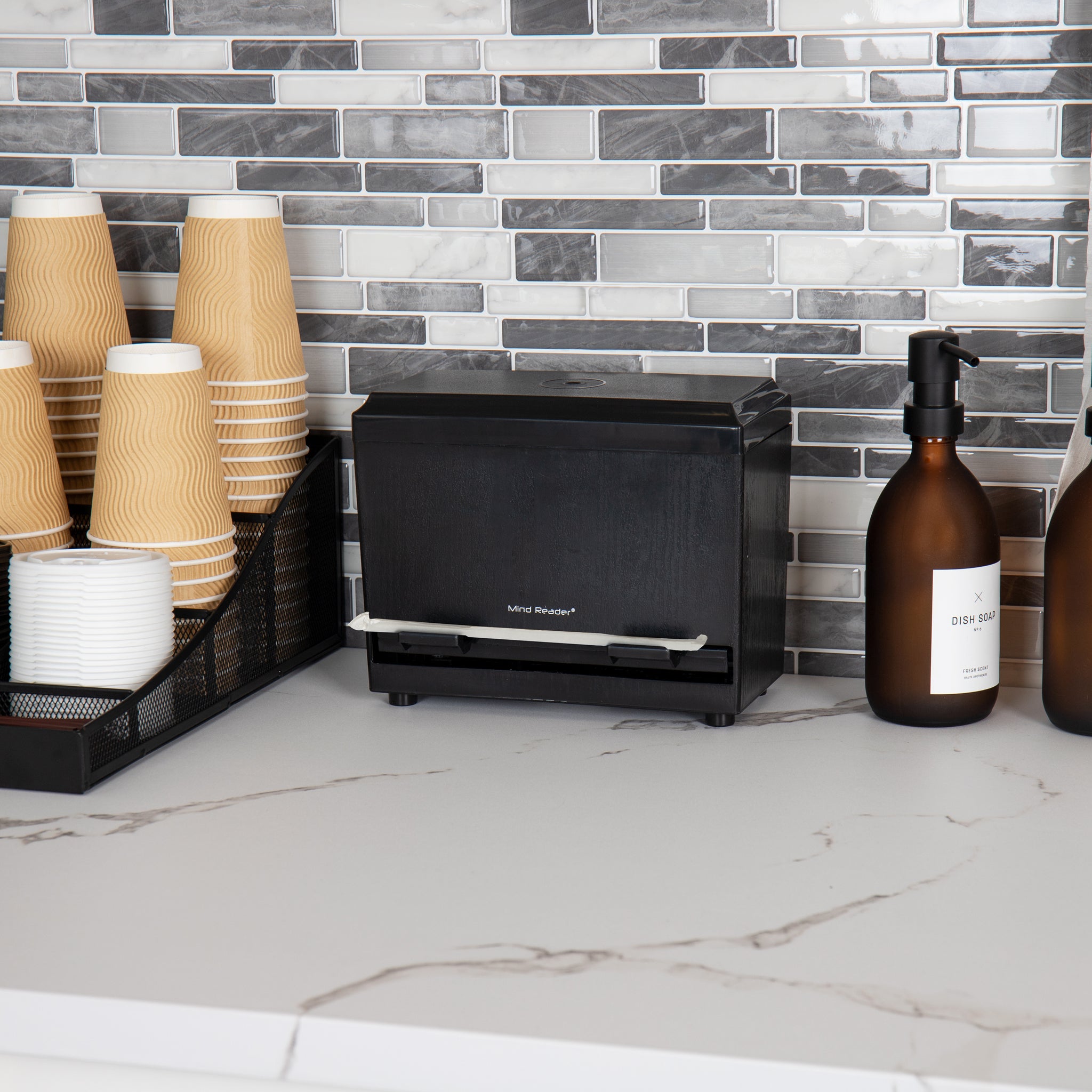 Mind Reader Anchor Collection, One Touch Straw Dispenser, Countertop O ...